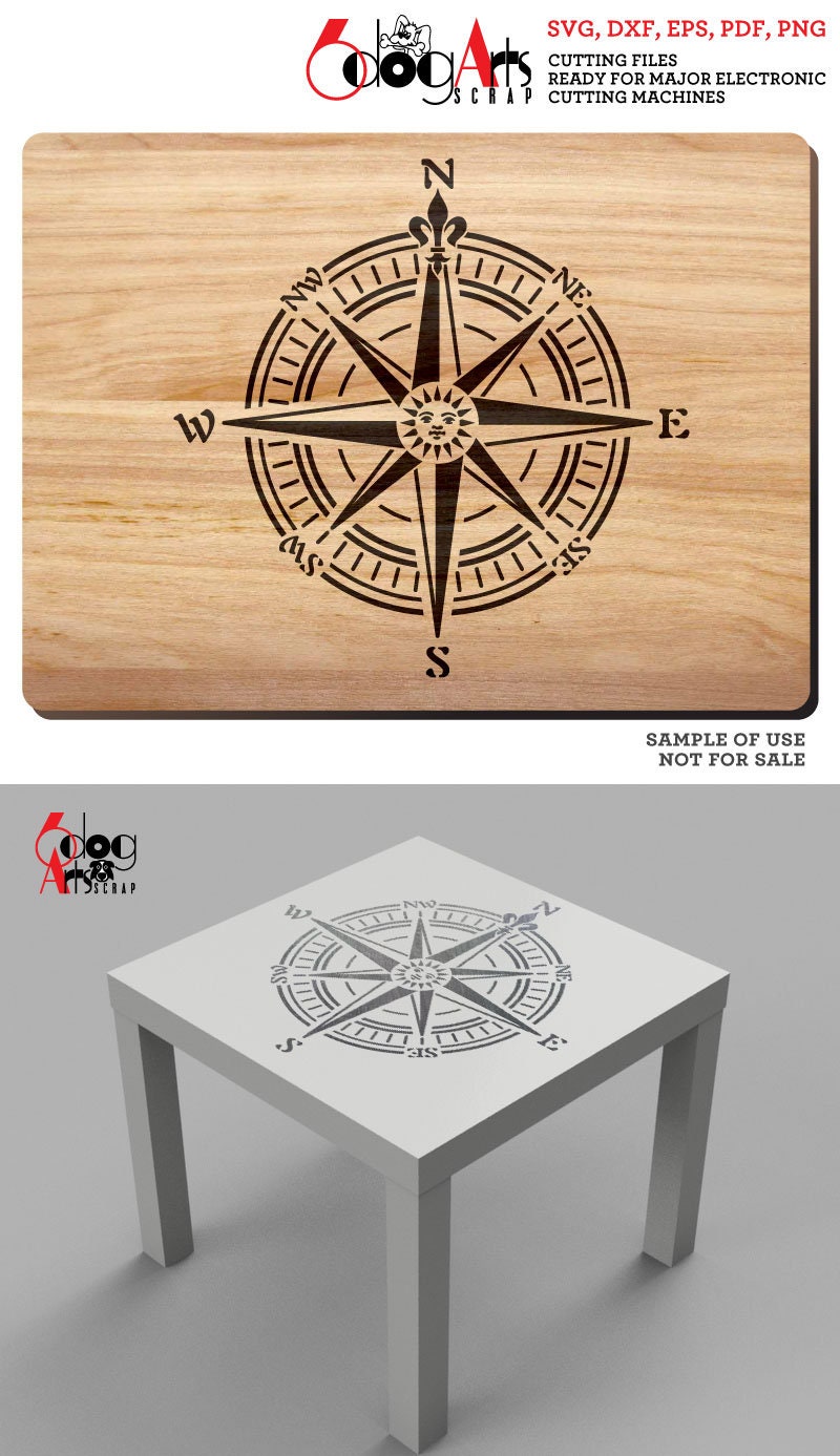 Victorian Compass Rose Stencil / Decal Digital Templates SVG | Etsy