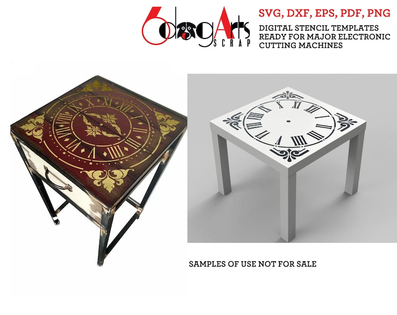4 Clock Face Digital Stencil Templates SVG DXF Vector Files - Etsy