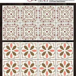 4 Mexican Talavera Tile Digital Stencil Templates SVG DXF - Etsy Australia