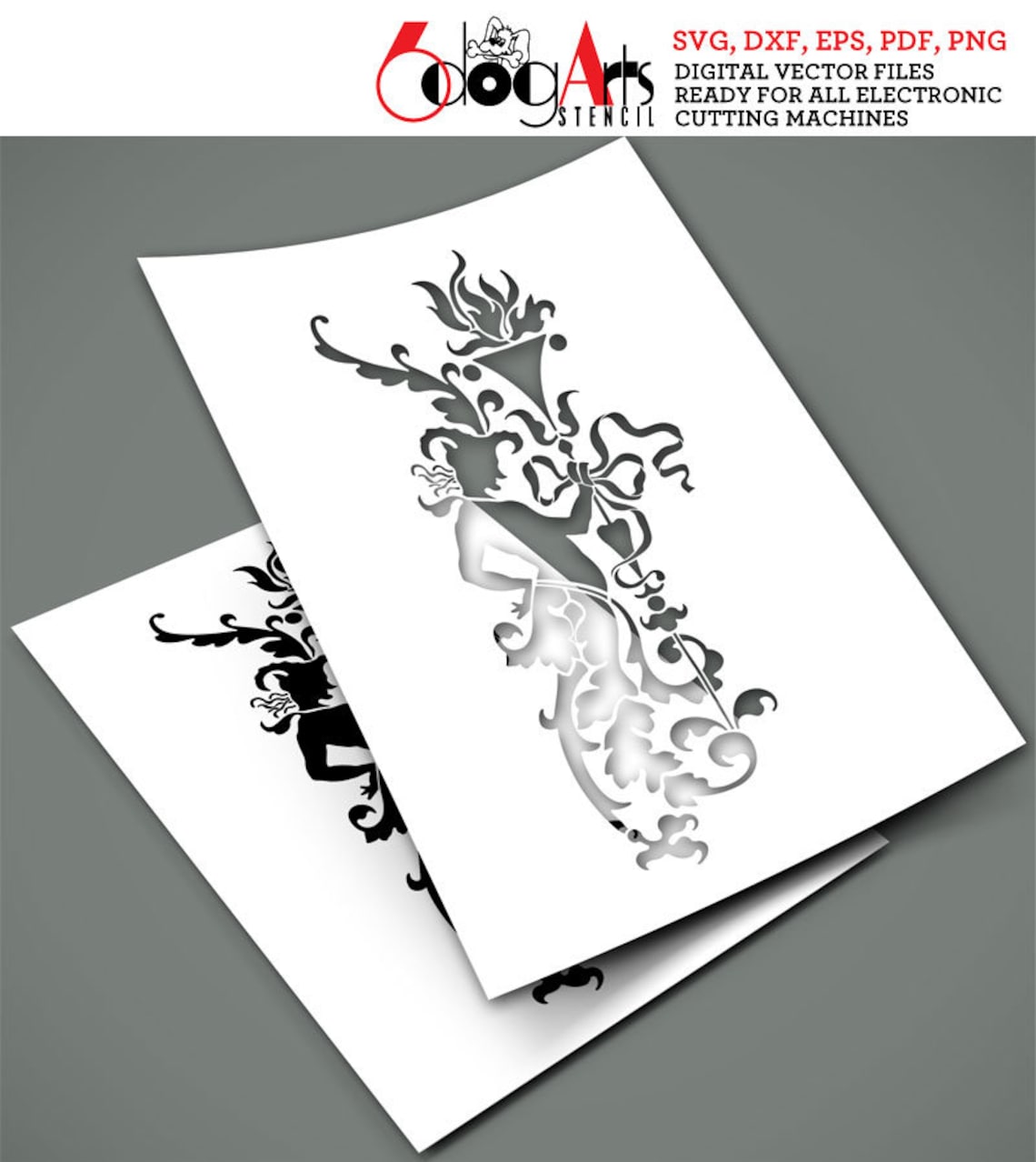 Baroque Design Stencil & Decal Digital Templates SVG DXF files | Etsy