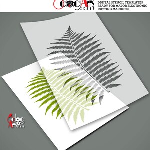 3 Fern Digital Stencil Templates SVG DXF Vector Files Mylar Film ...