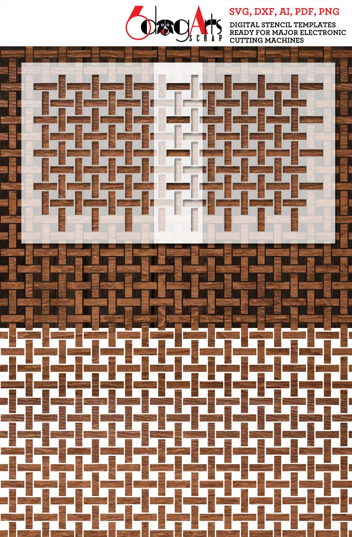 Braiding Seamless Allover Pattern Digital Stencil Templates Vector SVG ...