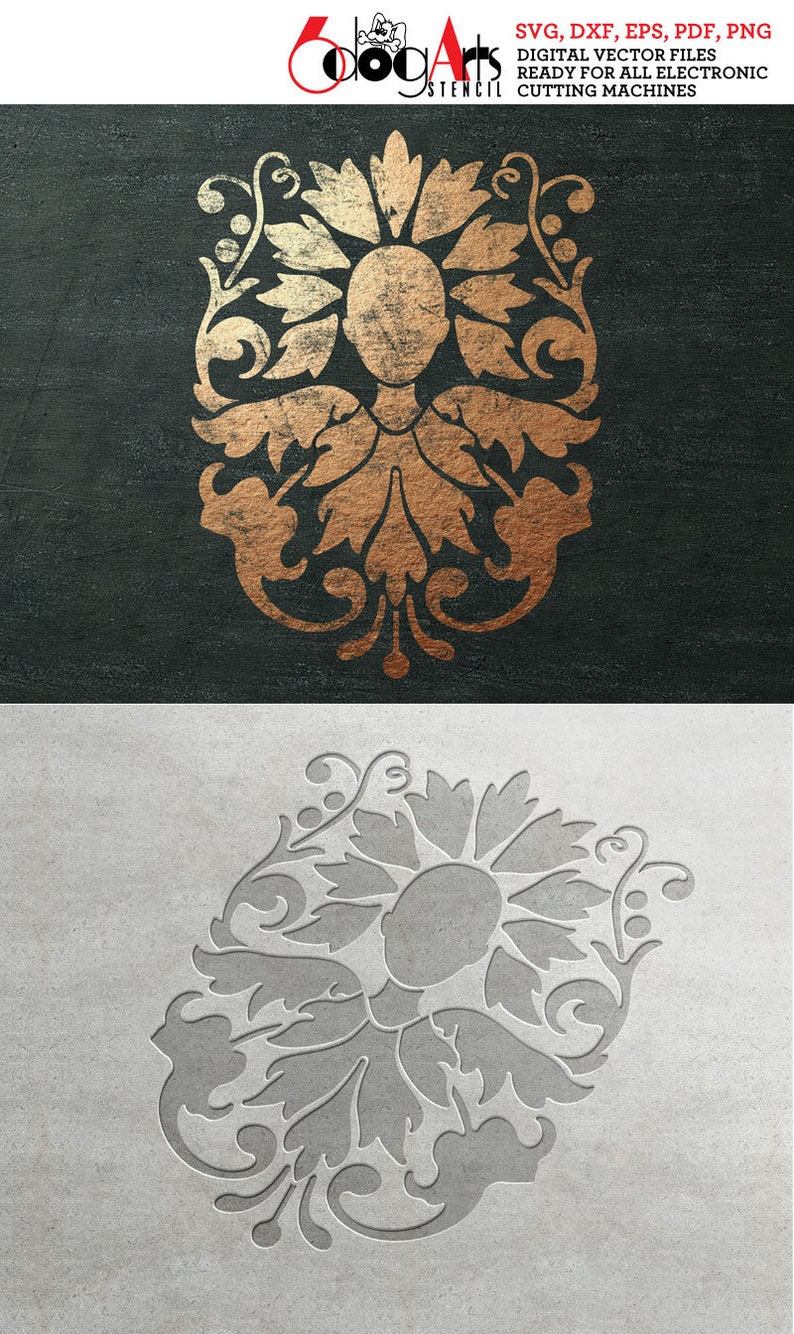 Baroque Design Stencil & Decal Digital Templates SVG DXF Files | Etsy