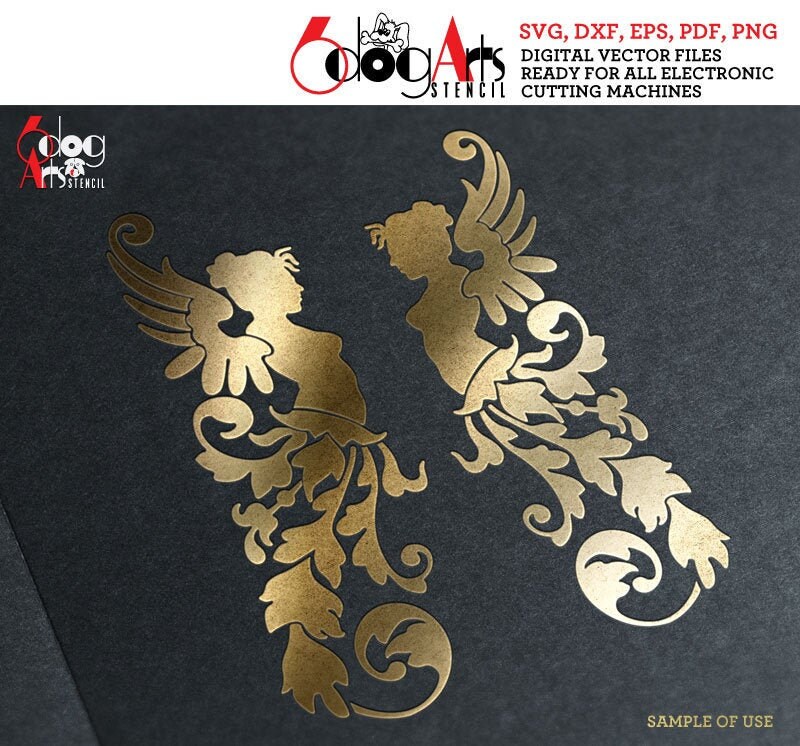 Baroque Design Stencil & Decal Digital Templates SVG DXF Files | Etsy