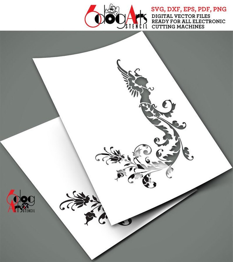 Baroque Design Stencil & Decal Digital Templates SVG DXF Files Vinyl ...