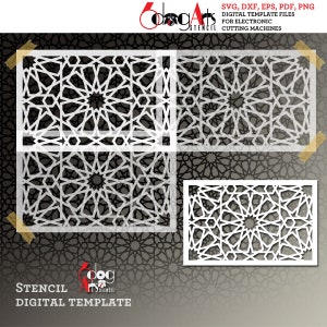 Medina Moroccan Tile Wall Digital Stencil Vector Files SVG DXF Diy ...
