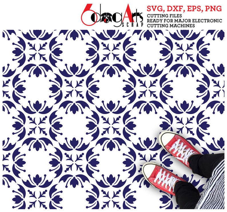 6 Tile, Wall, Floor, Cookie Stencil Digital Templates SVG DXF Vector ...