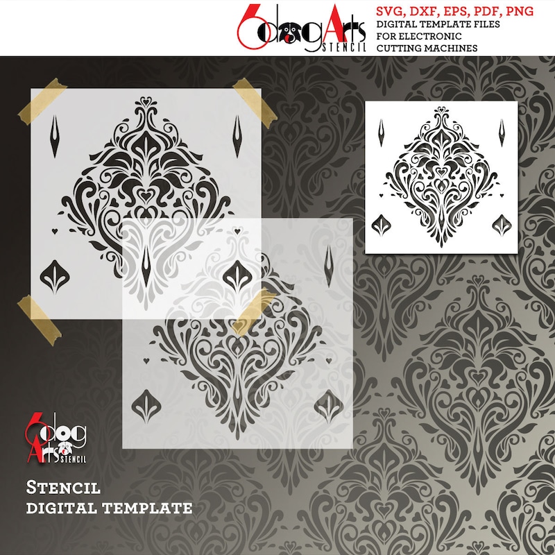 Damask Stencil - Etsy