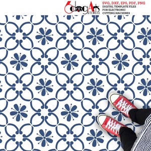 4 Mexican Talavera Tile Digital Stencil Templates SVG DXF Files Laser ...