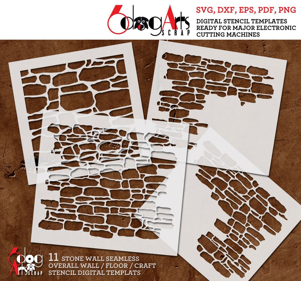 11 Stone Wall Seamless Allover Pattern Digital Stencil - Etsy