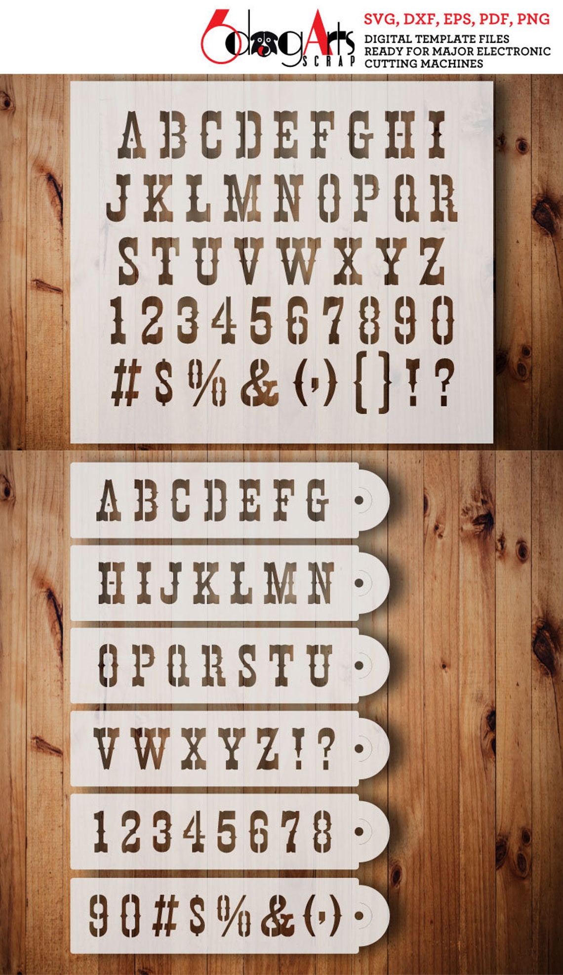 Western Alphabet Letters Digital Stencil Templates SVG DXF Diy | Etsy