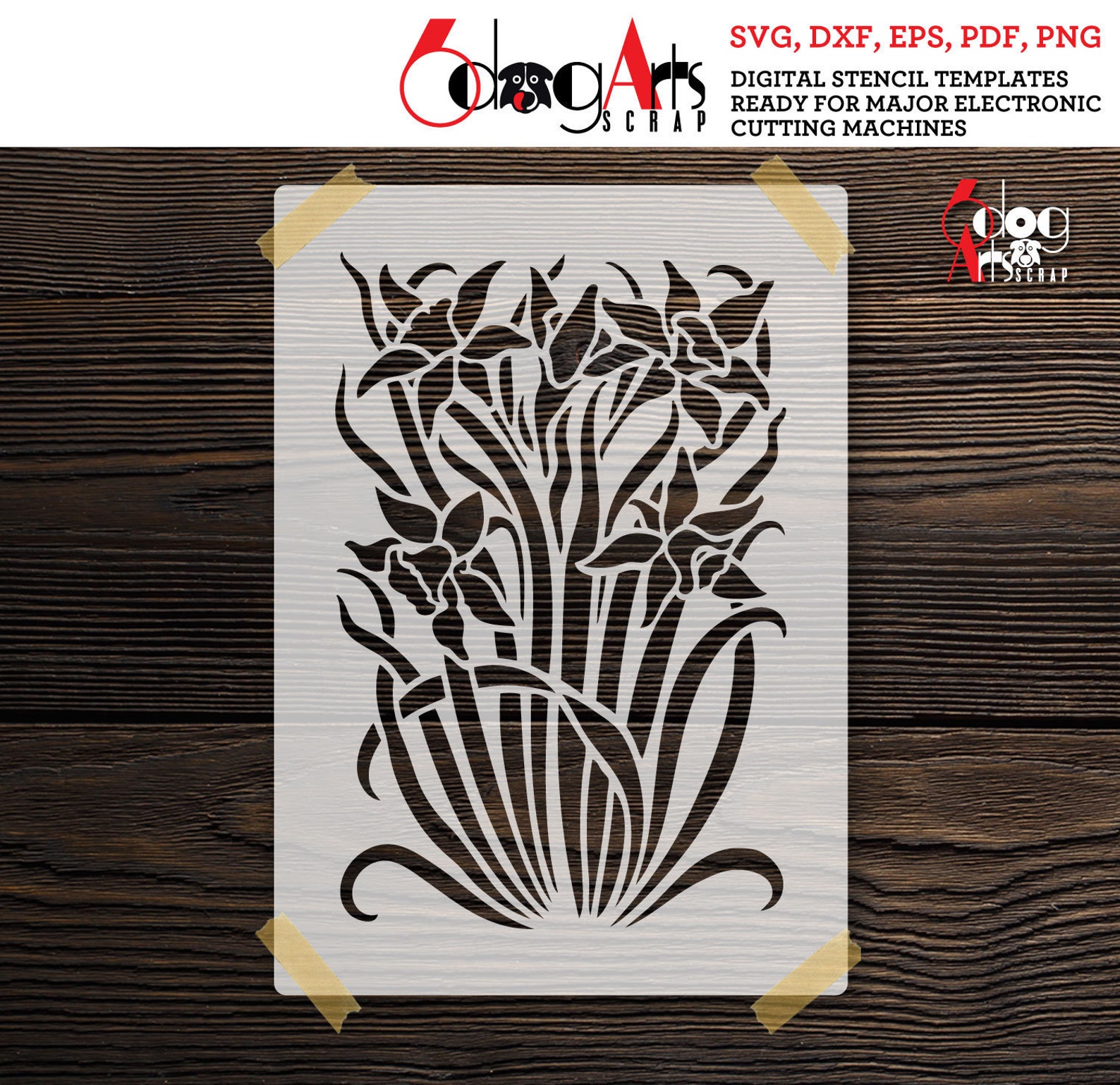 Daffodil Flower Digital Stencil Template SVG DXF Files Mylar - Etsy