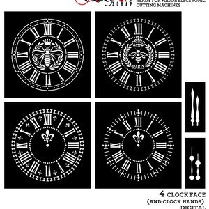 4 Clock Face Digital Stencil Templates SVG DXF Vector Files Mylar Film ...