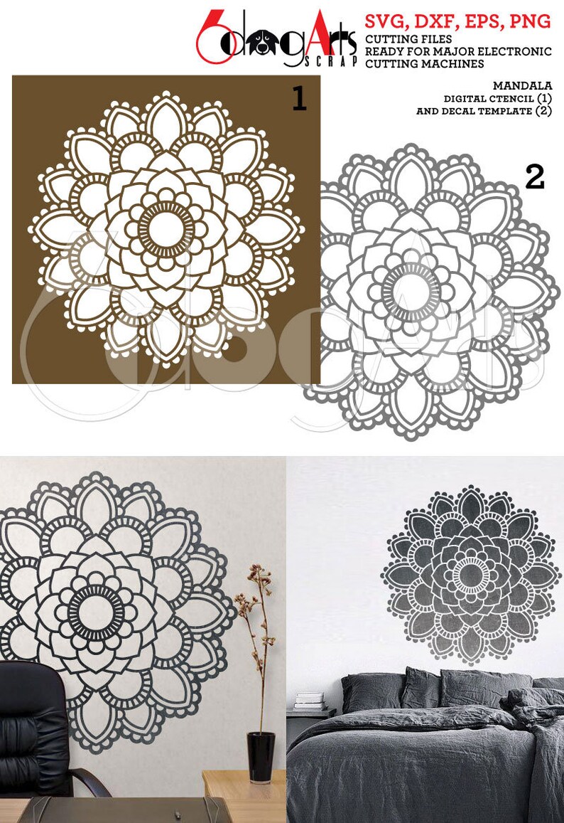 Mandala Digital Stencil / Decal Template Digital Cut Files SVG | Etsy