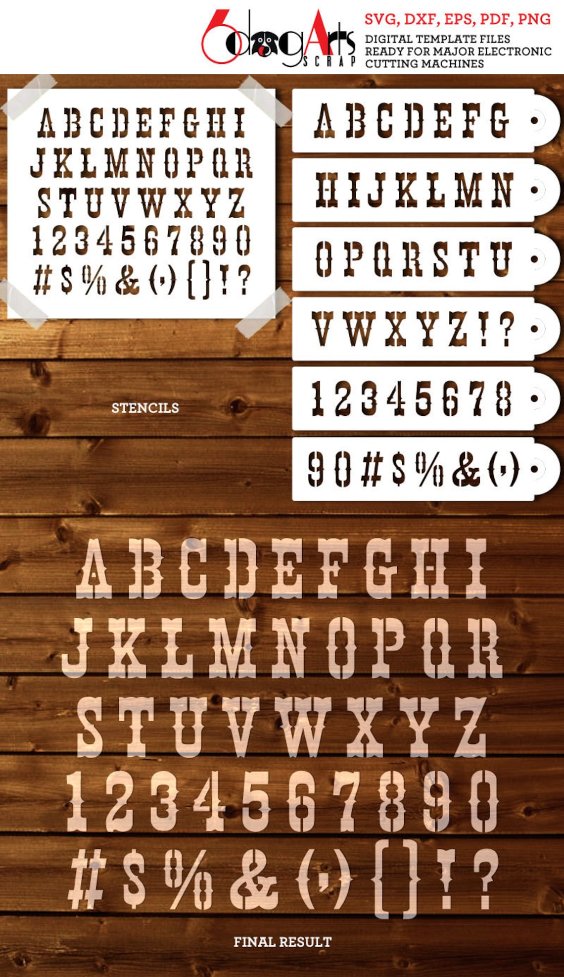 Western Alphabet Letters Digital Stencil Templates SVG DXF Diy | Etsy