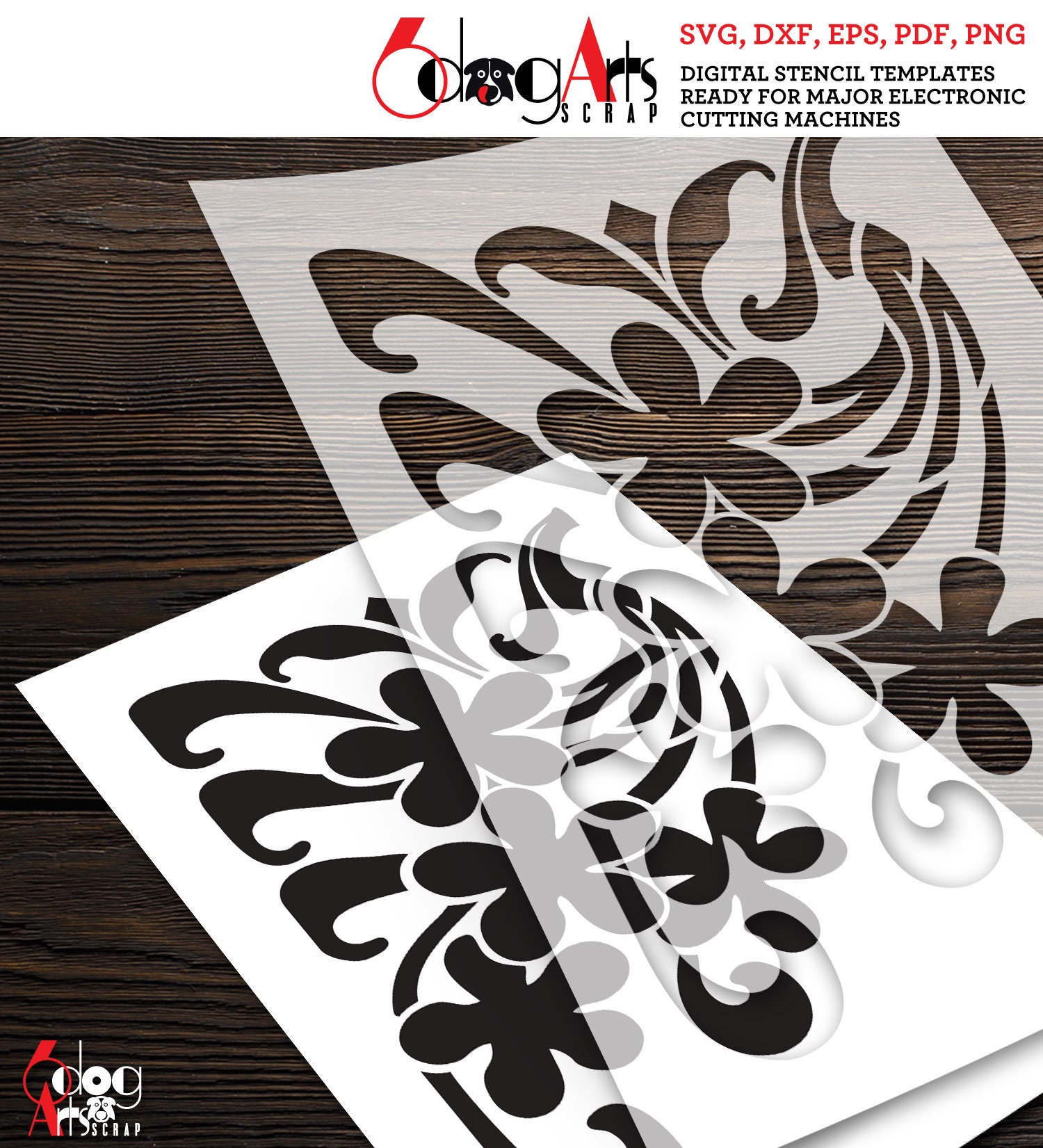 Art Deco Digital Stencil Templates SVG DXF Vector Files Mylar Cutting ...