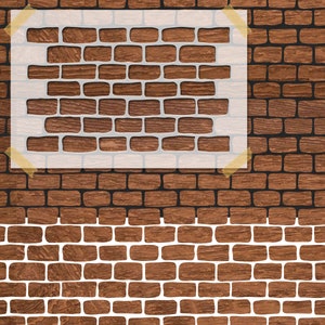 Brick Wall Seamless Allover Pattern Digital Stencil Templates Vector ...
