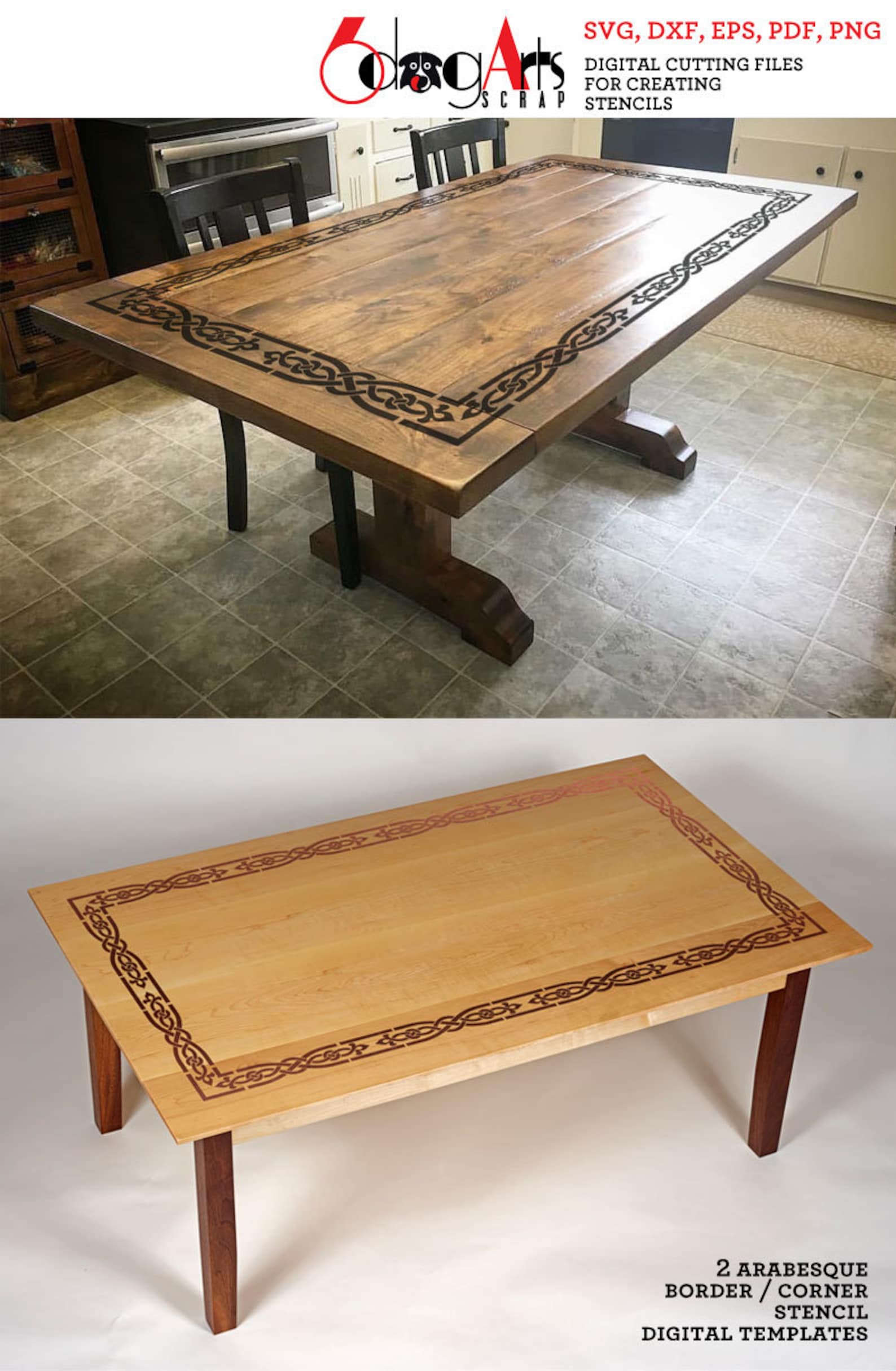 2 Arabesque Corner Border Stencil / Decal Digital Templates - Etsy