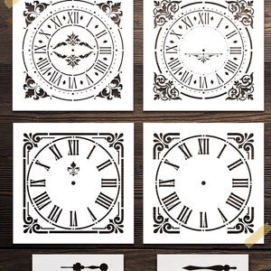 4 Clock Face Digital Stencil Templates SVG DXF Vector Files Mylar Film ...