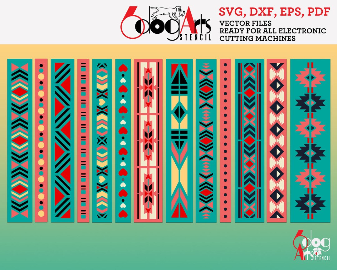 13 Native American Border Digital Stencil / Decal Templates - Etsy