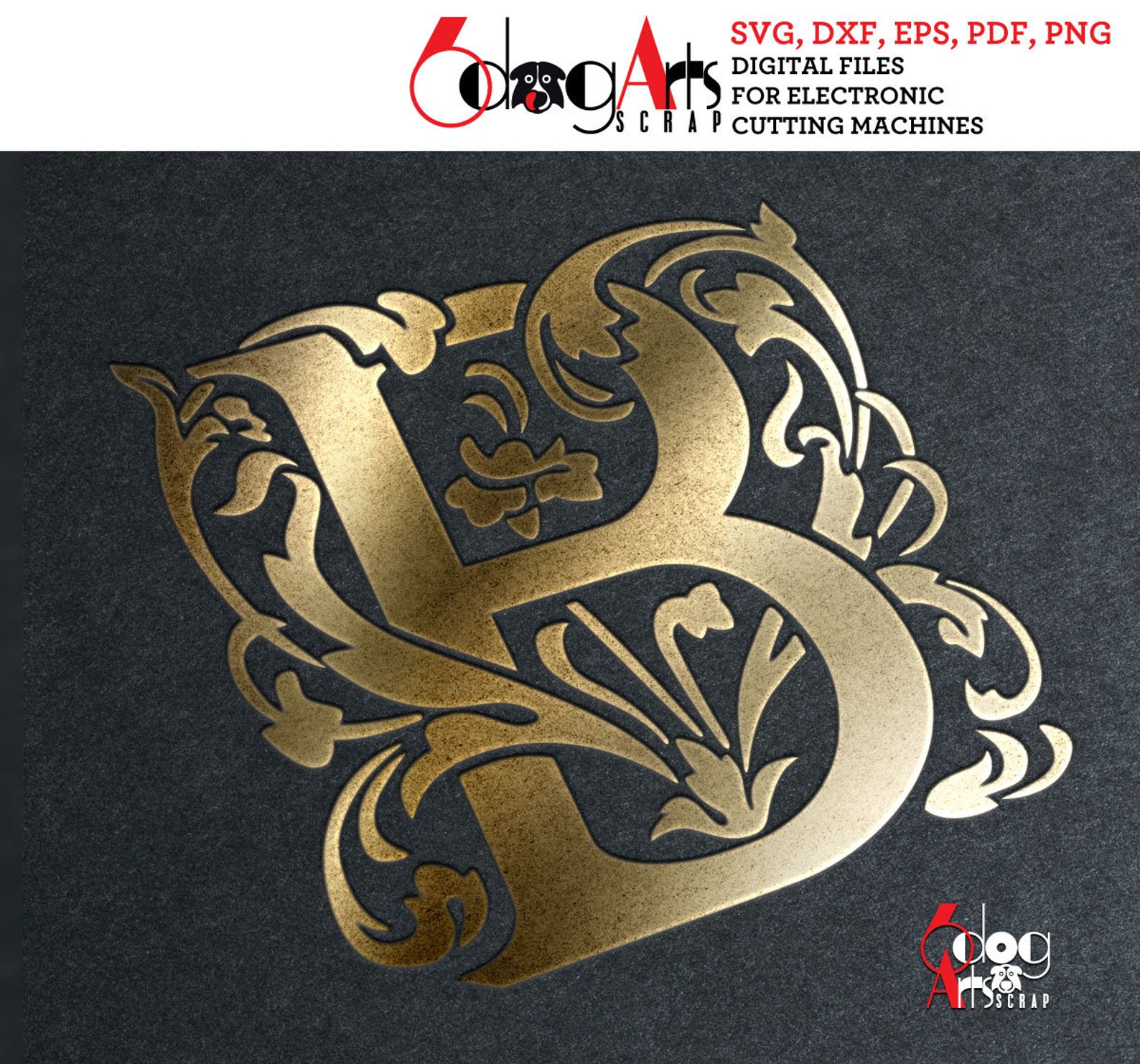 2 Monogram Alphabet Letter B Stencil and Decal Diy Templates - Etsy