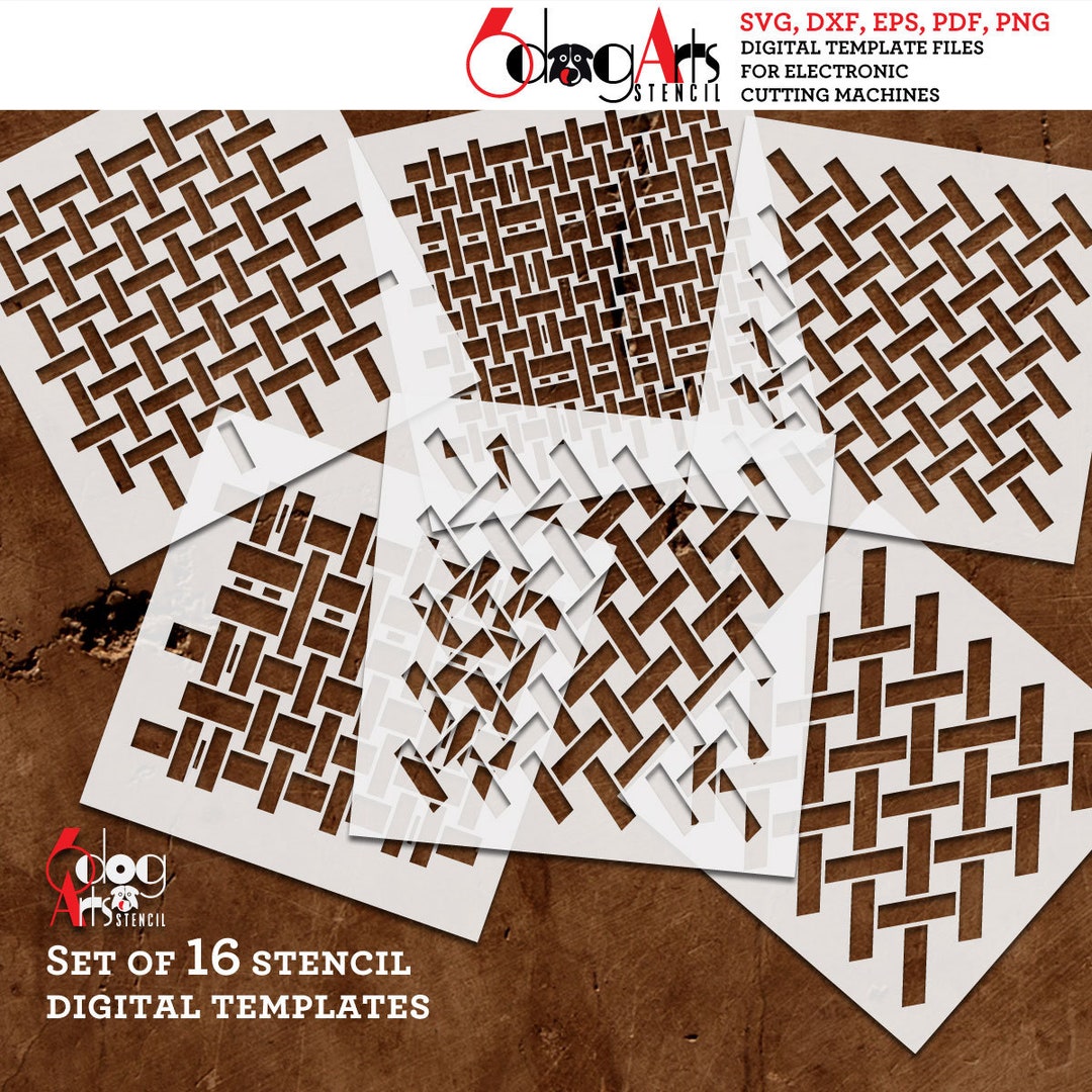 Braiding Seamless Allover Pattern Digital Stencil Templates Vector SVG ...