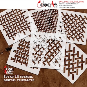 Braiding Seamless Allover Pattern Digital Stencil Templates Vector SVG ...