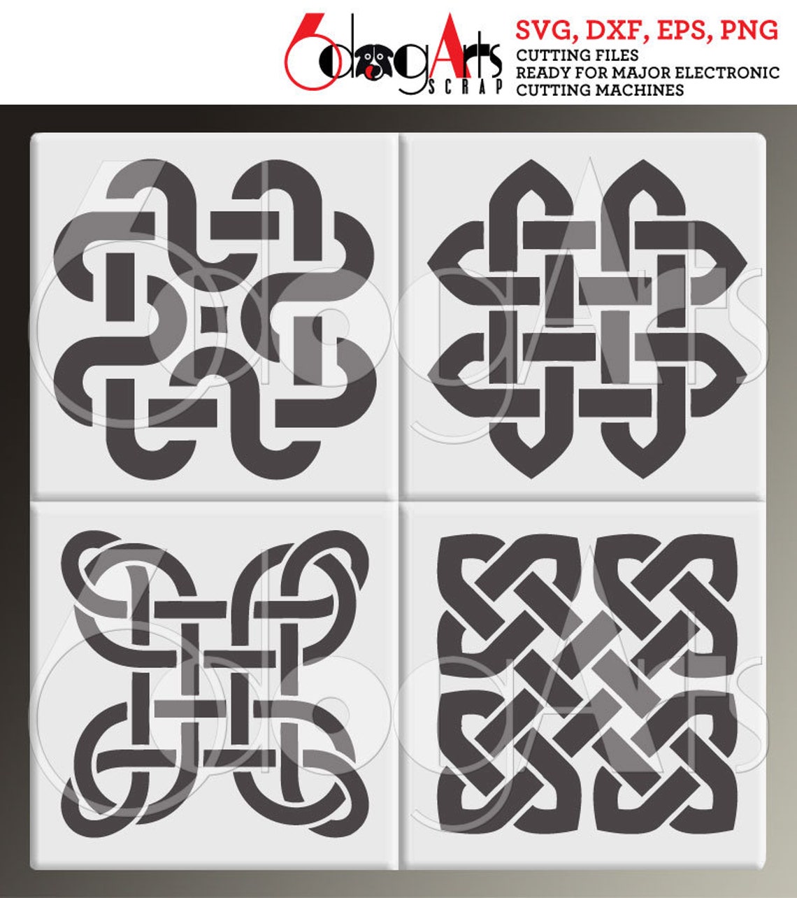 4 Celtic Tile Digital Stencil Template Designs SVG DXF Cut - Etsy