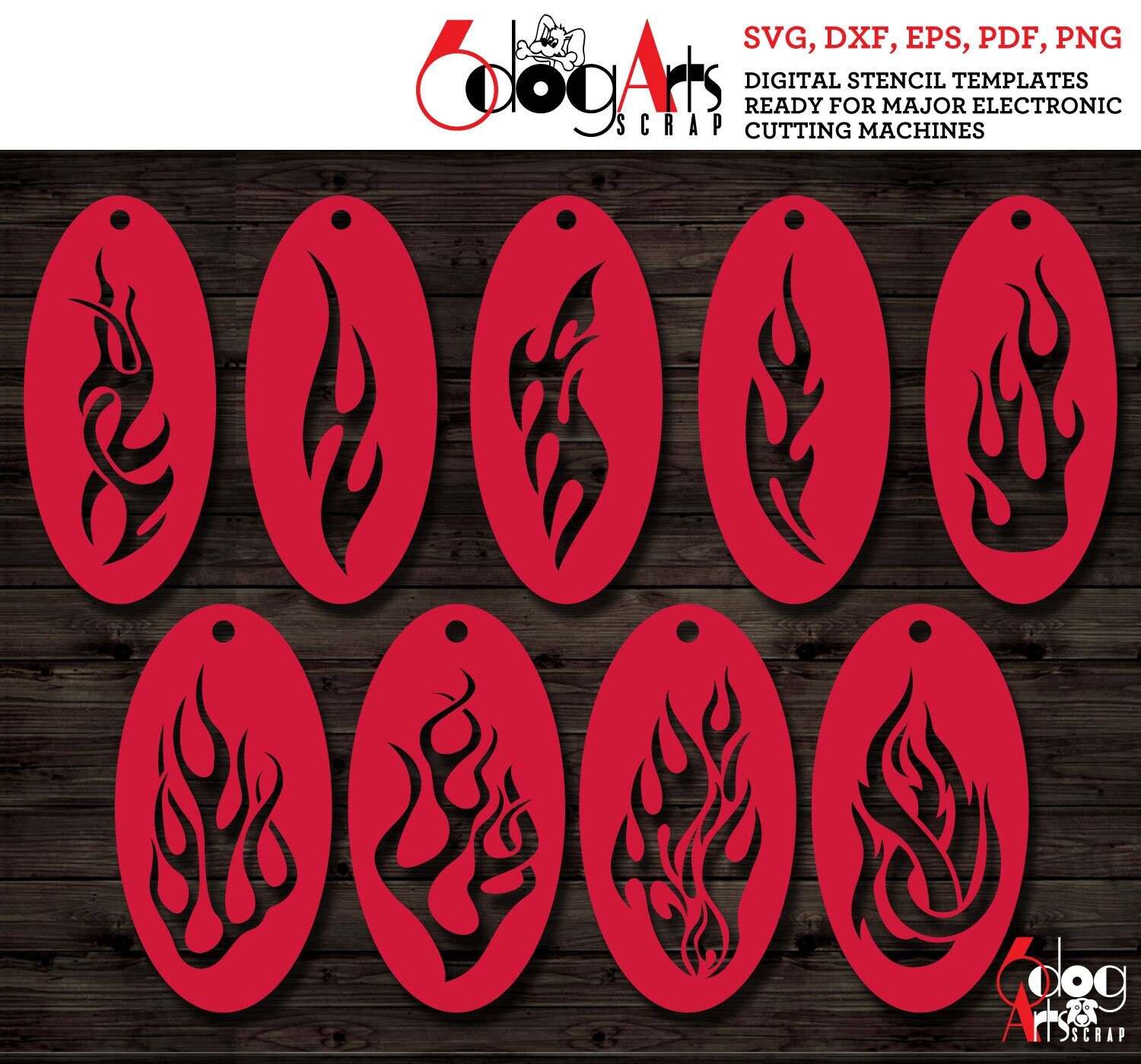 Tribal Flame Stencil