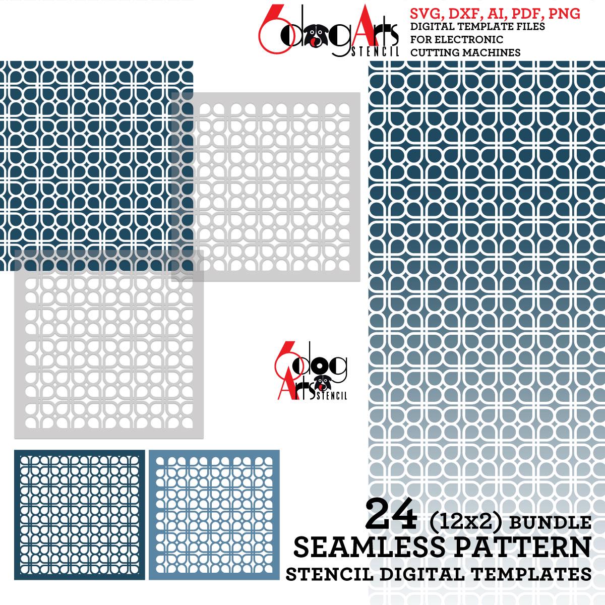 24 SVG Bundle Seamless Pattern Digital Stencil Template Files Instant ...