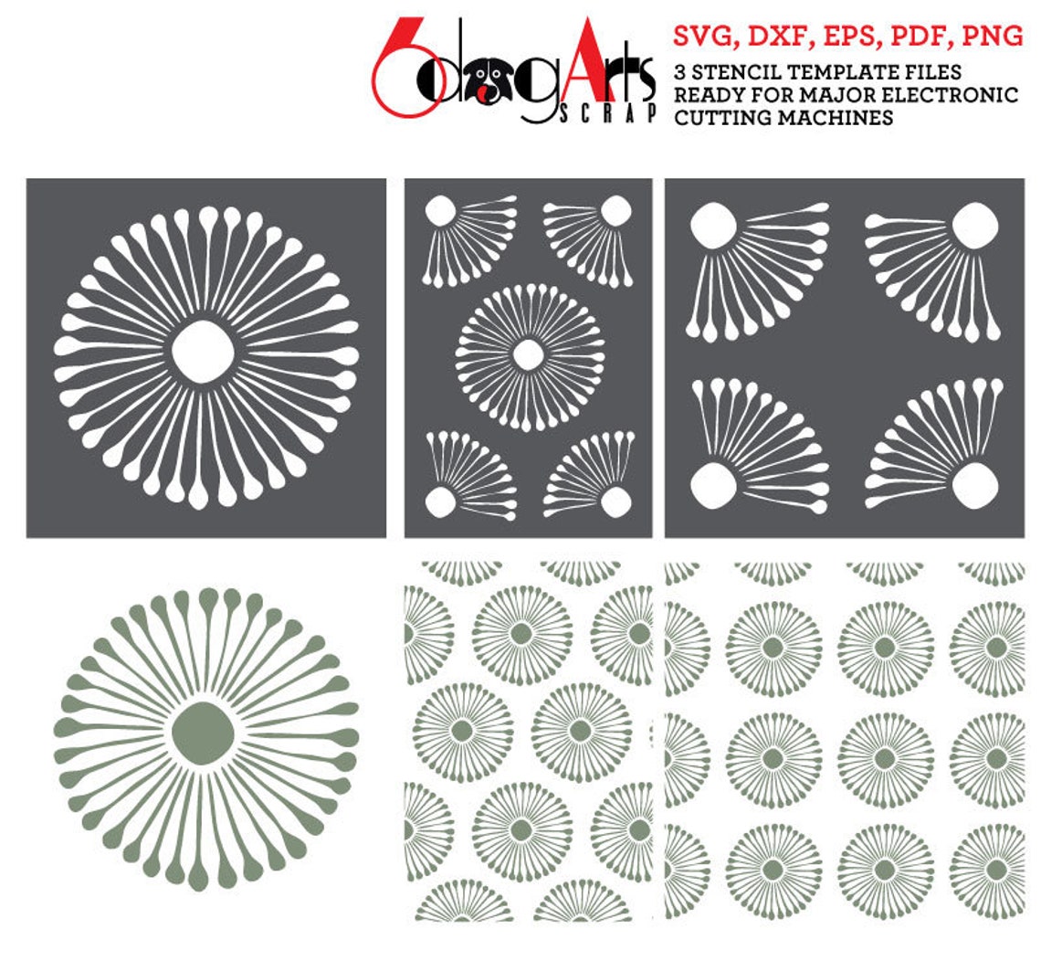 3 Sundial Circles Digital Stencil Templates Vector SVG DXF Files ...