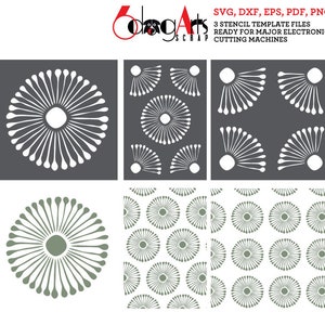 3 Sundial Circles Digital Stencil Templates Vector SVG DXF Files ...