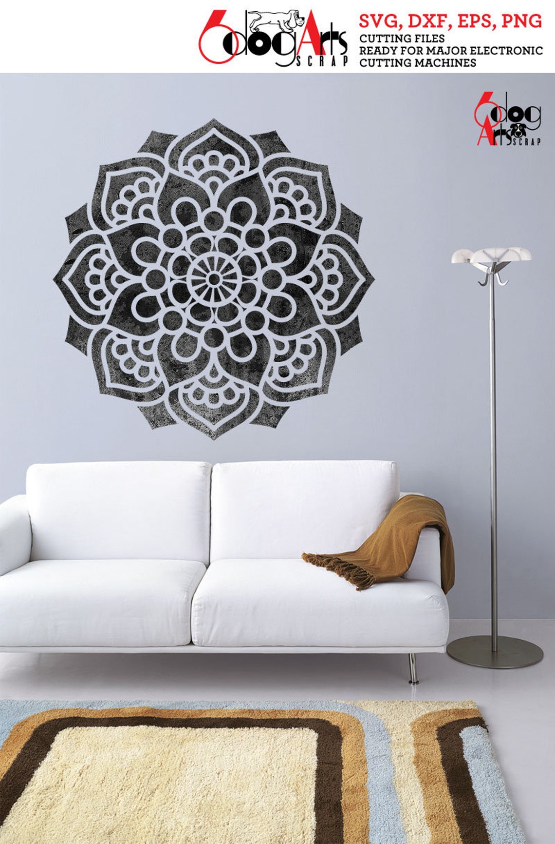 Mandala Digital Stencil / Decal Template Digital Cut Files SVG DXF ...