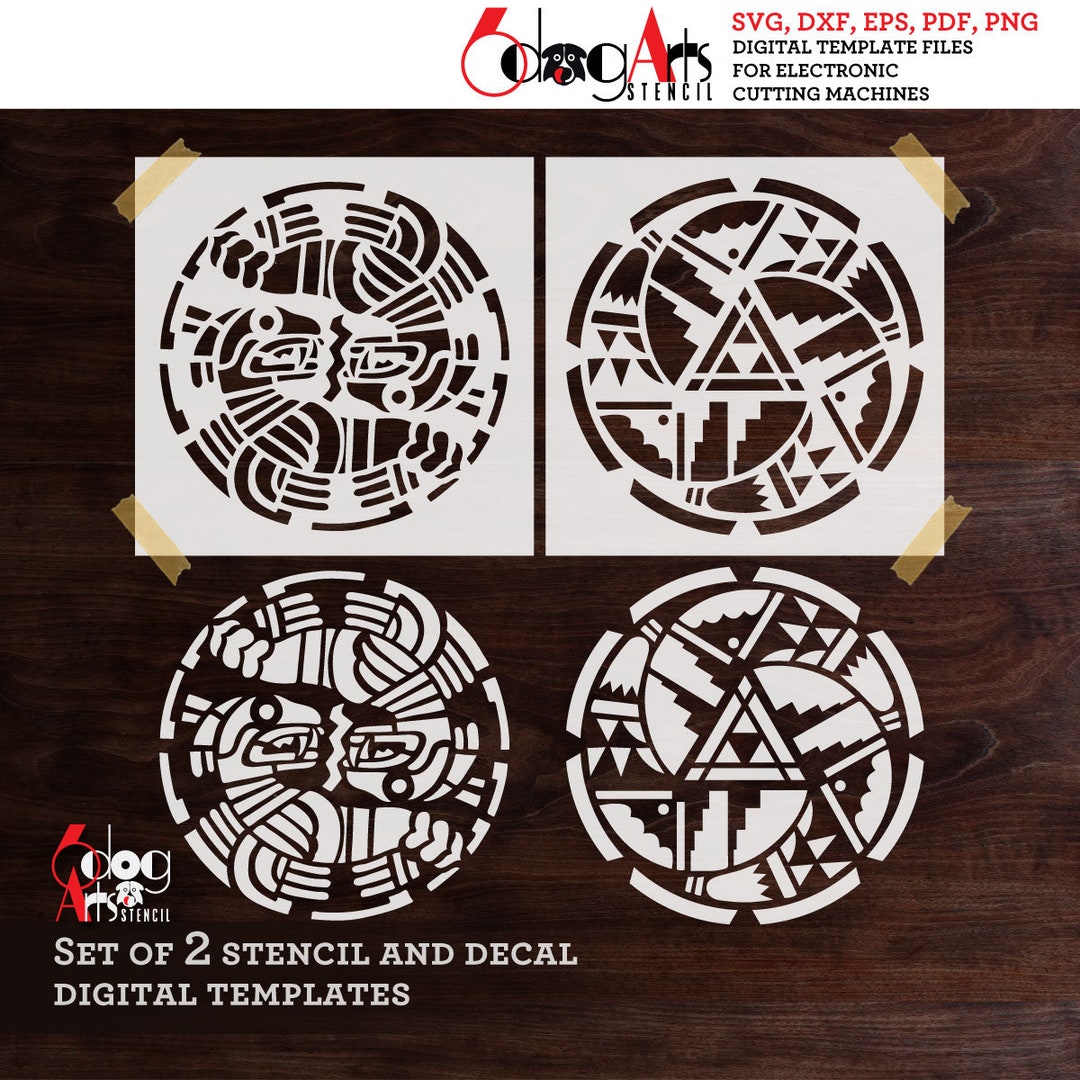 Native American Stencil and Decal Templates SVG DXF Vector Files Vinyl ...