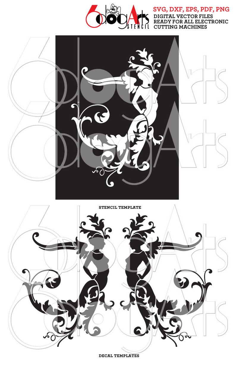 Baroque Design Stencil & Decal Digital Templates SVG DXF Files | Etsy