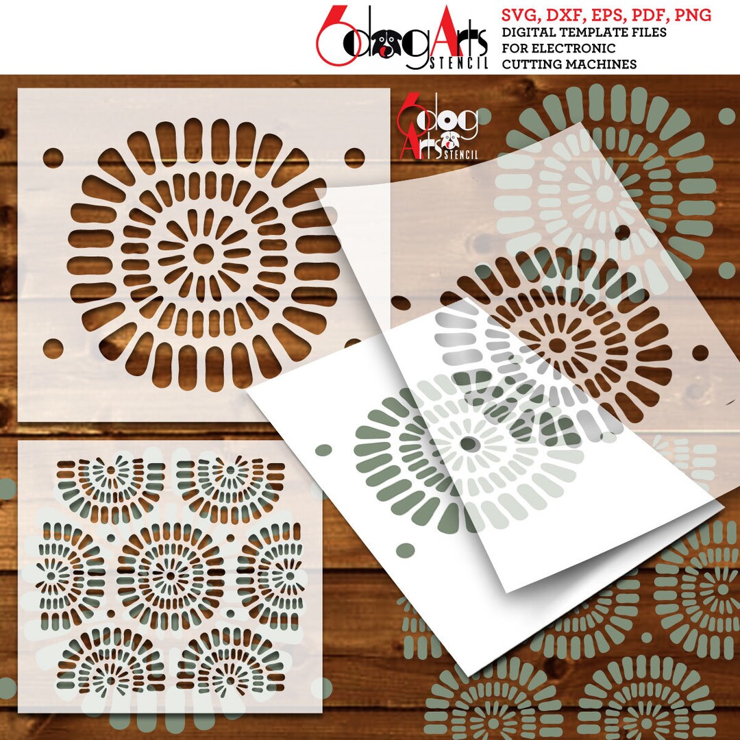 2 Sundial Circles Digital Stencil Templates Vector SVG DXF Files ...