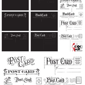 6 Vintage Post Card Digital Stencil Templates SVG DXF Vector Files Diy ...