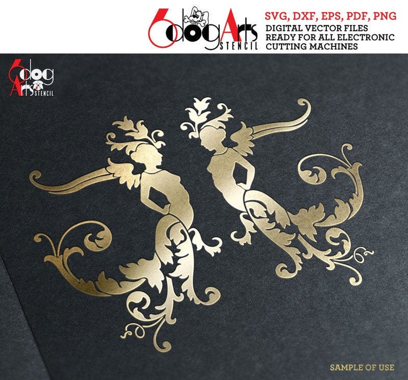 Baroque Design Stencil & Decal Digital Templates SVG DXF Files | Etsy