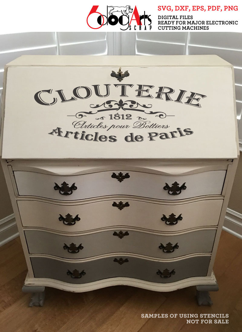 Vintage Paris Add Typography Digital Stencil / Decal Templates | Etsy