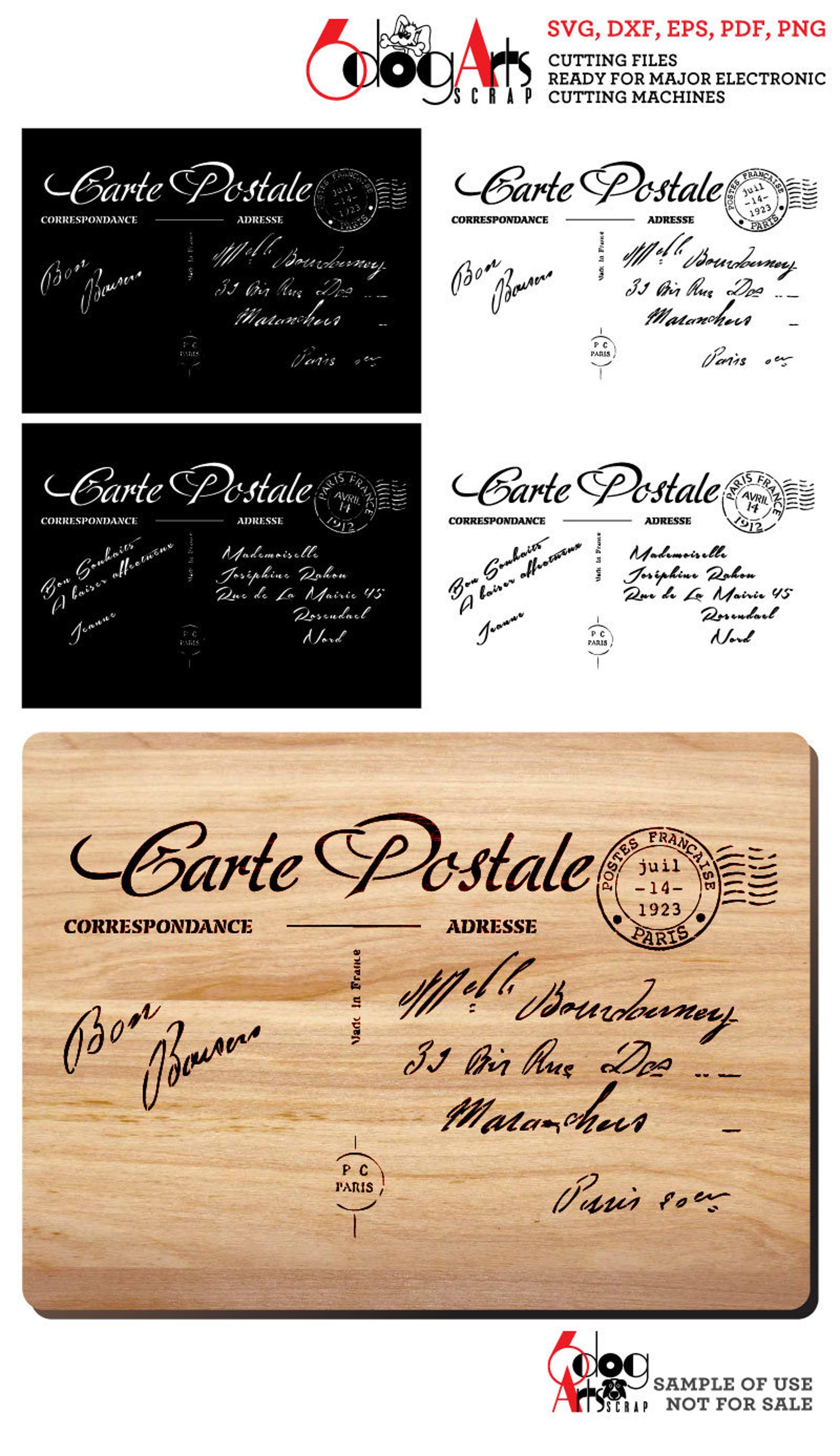 Vintage French Post Card Digital Stencil Templates SVG DXF Cut | Etsy