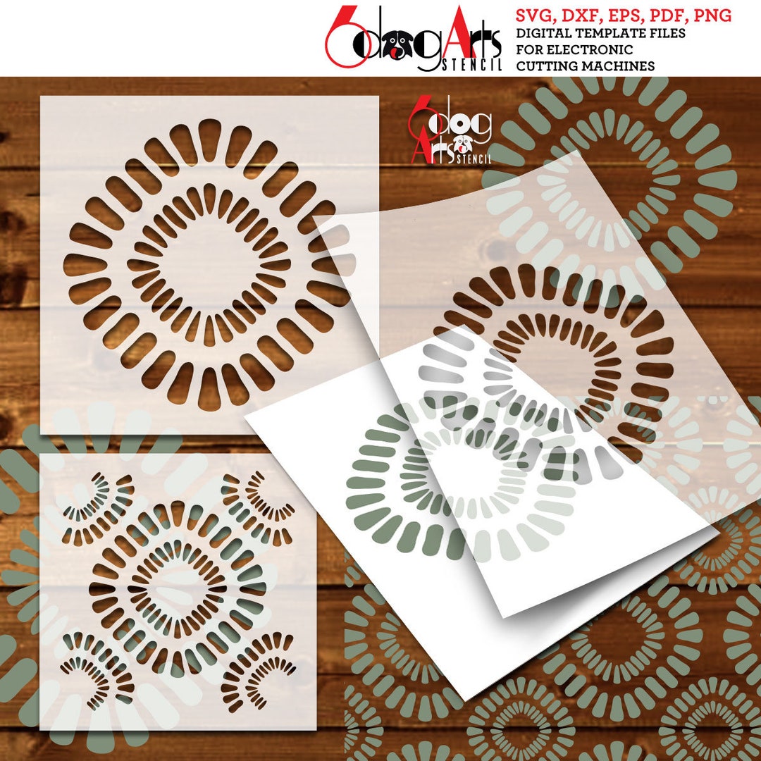2 Sundial Circles Digital Stencil Templates Vector SVG DXF Files ...