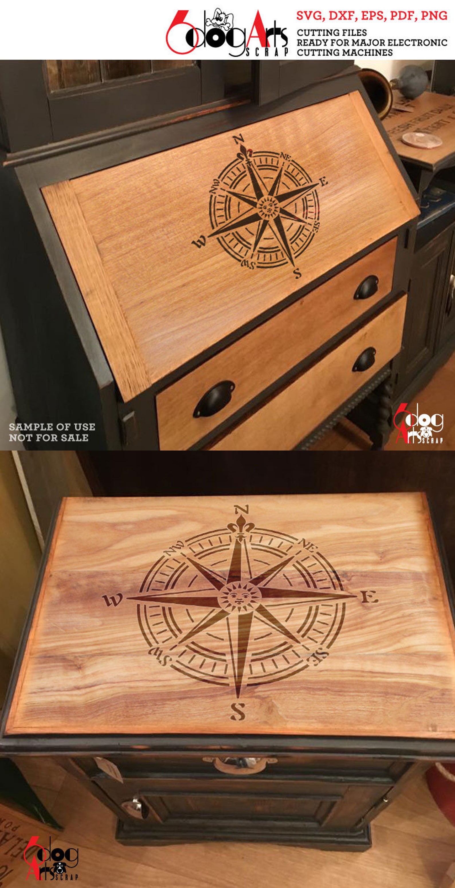 Victorian Compass Rose Stencil / Decal Digital Templates SVG | Etsy