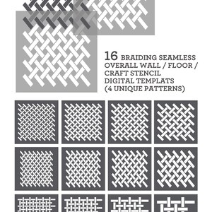 Braiding Seamless Allover Pattern Digital Stencil Templates Vector SVG ...
