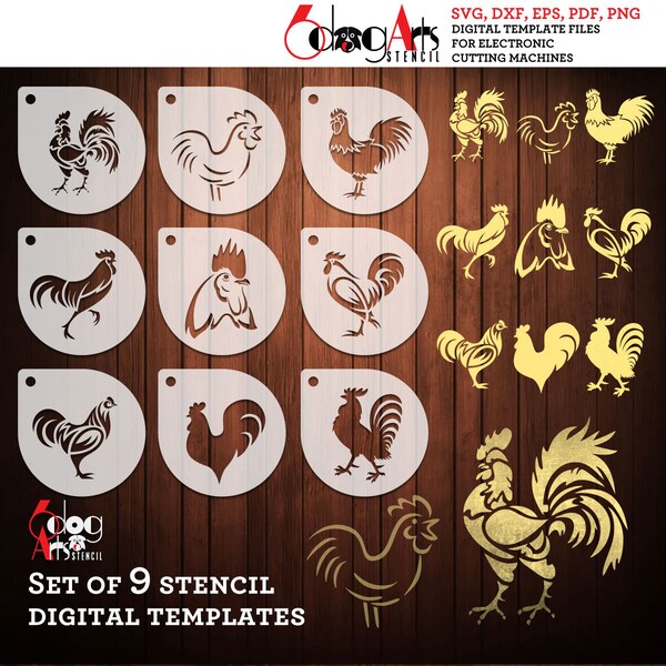 Rooster Stencil - Etsy
