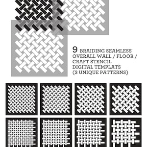 Braiding Seamless Allover Pattern Digital Stencil Templates Vector SVG ...