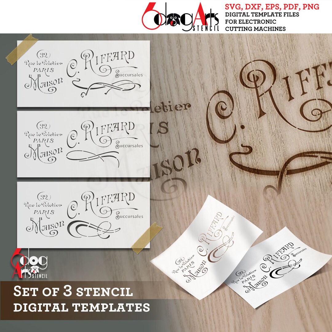 Vintage Typography Digital Stencil Template SVG DXF Vector Files Diy ...