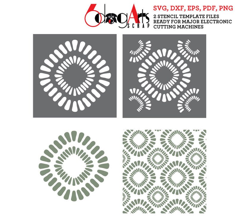2 Sundial Circles Digital Stencil Templates Vector SVG DXF Files ...