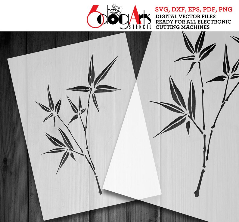 3 Bamboo Digital Stencil Templates SVG DXF Vector Files Mylar - Etsy