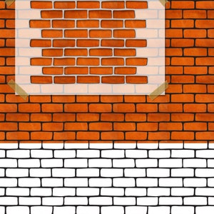 Brick Wall Seamless Allover Pattern Digital Stencil Templates Vector ...