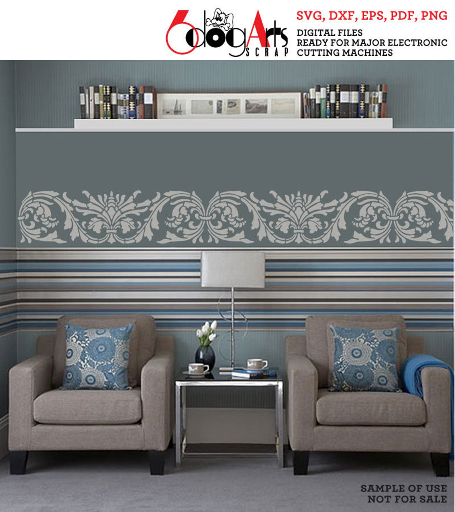 9 Floral Border Digital Stencil Templates SVG DXF Vector Files - Etsy